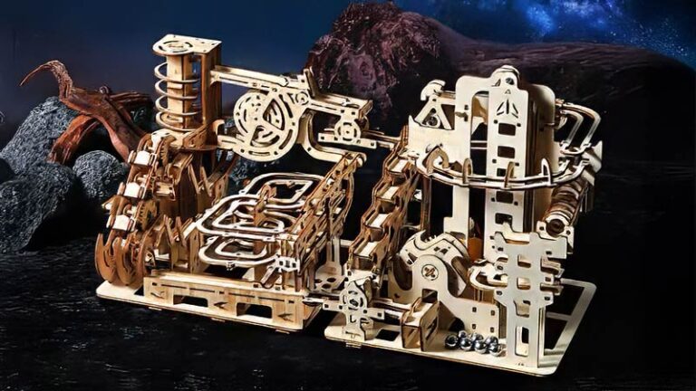 Dual City Electric Marble Run 3D Wooden Puzzle - CraftDIYKit